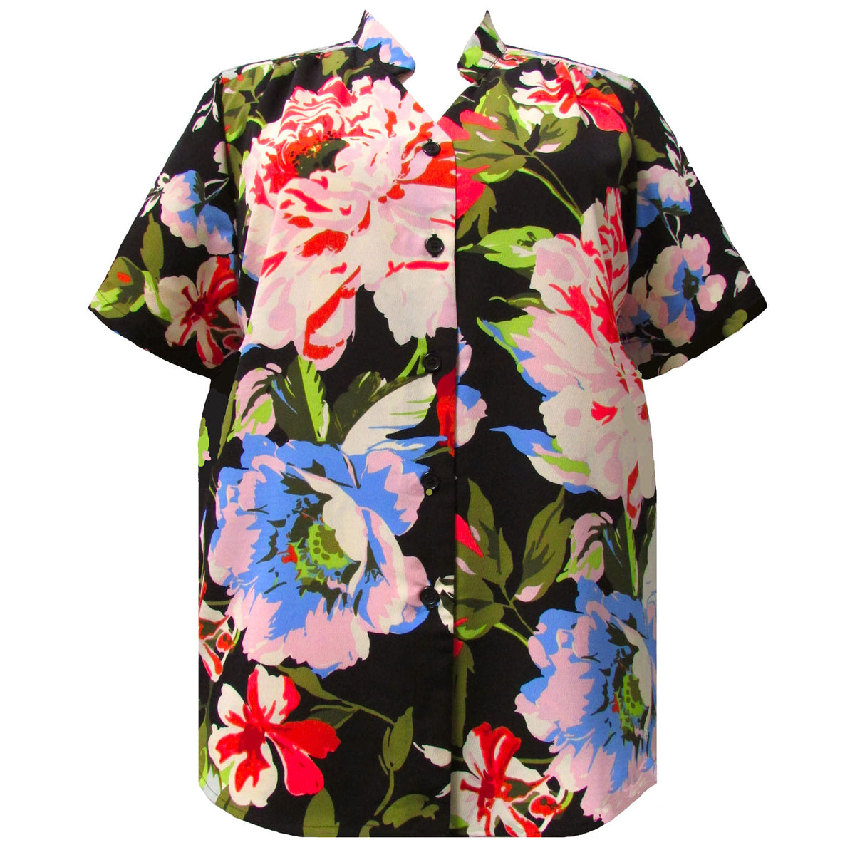 Women's Plus Size Short Sleeve Mandarin Collar Tunic – BlouseHouse