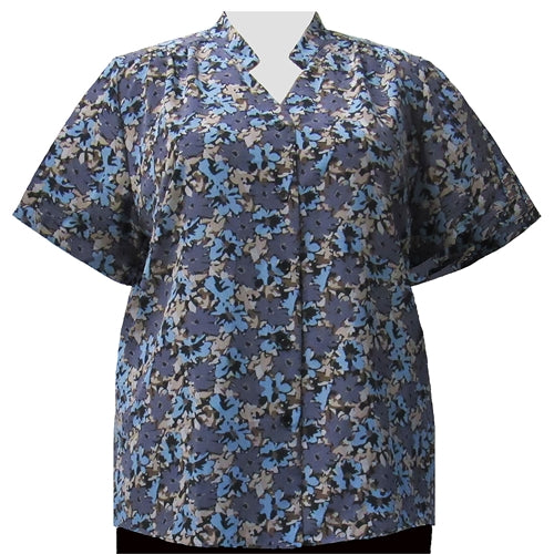 Plus Size Short Sleeve Mandarin Collar Tunic – BlouseHouse