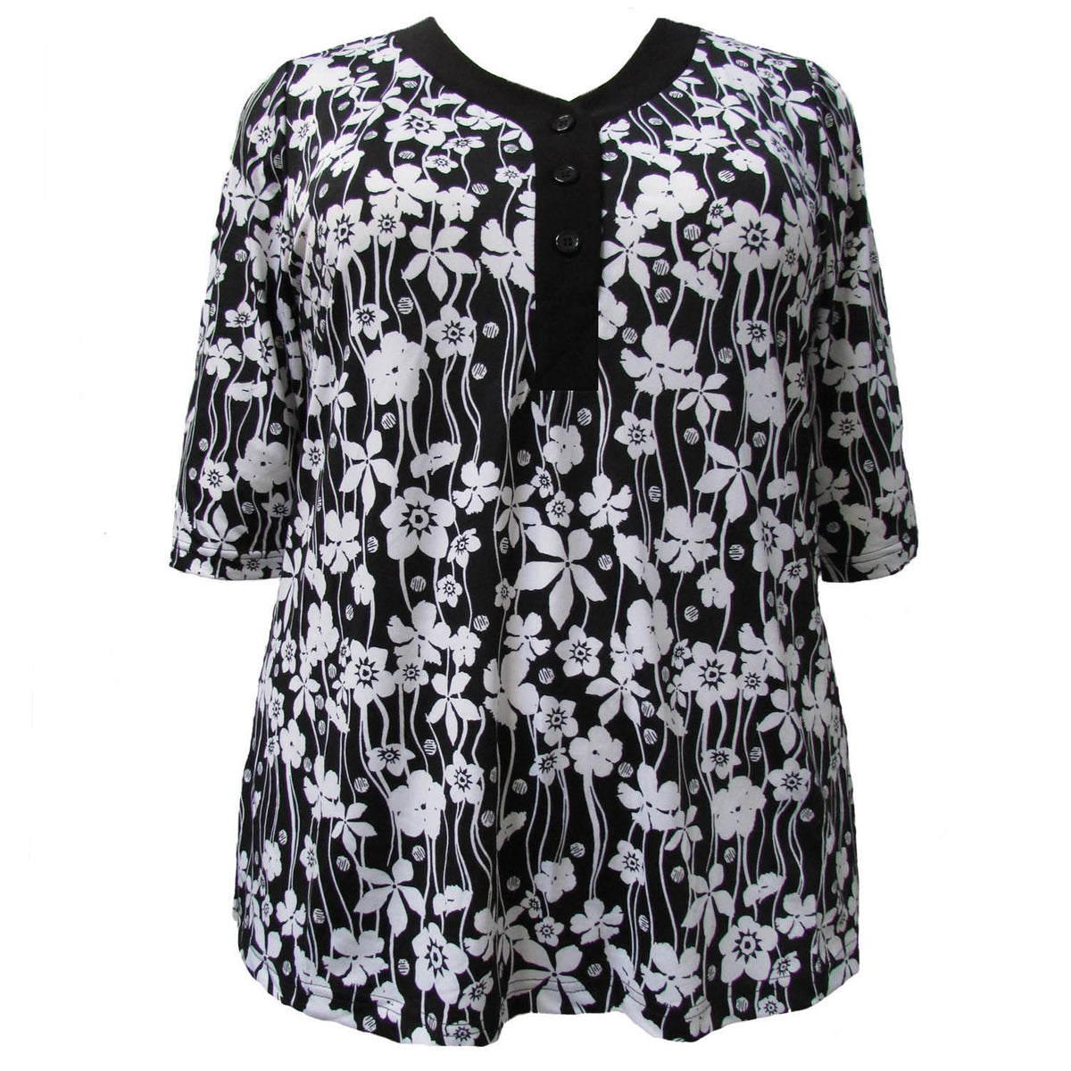 Women's Plus Size Y-Neck Placket Blouse – BlouseHouse